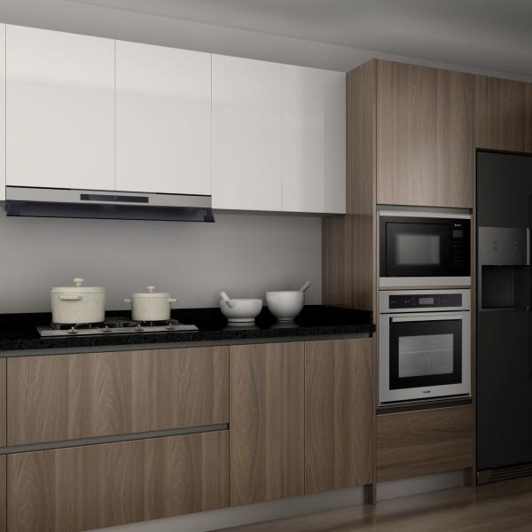 Quality Solid Wood Contemporary Modern Walnut Kitchen Cabinets Pantry Joinery Frameless for sale