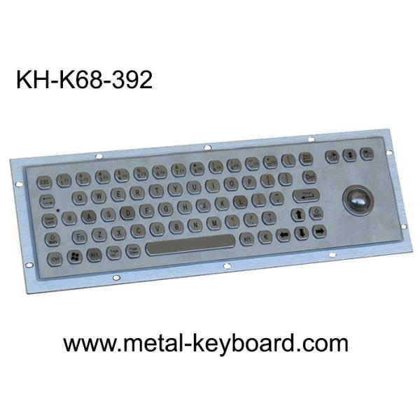 Quality Metal Rugged Industrial Keyboard with Trackball , 65 Keys Vandal proof for sale