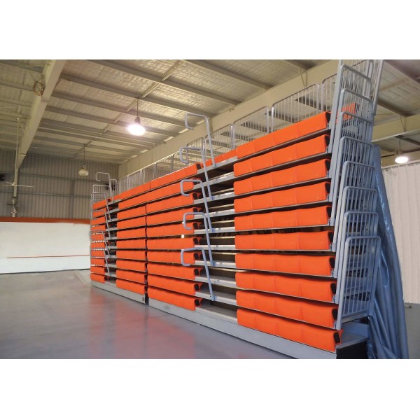 Quality Spectator Retractable Grandstands Telescopic Seating System Wall Attached Unit For Gyms for sale