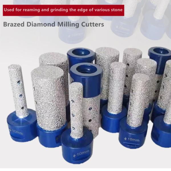 Quality Stone Carving Brazed Diamond Tools , Edge Grinding Diamond Milling Cutters for sale