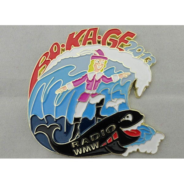 Quality Zinc Alloy / Pewter BO KA GE Carnival, Sport Enamel Medal by Die Casting, Gold Plating for sale