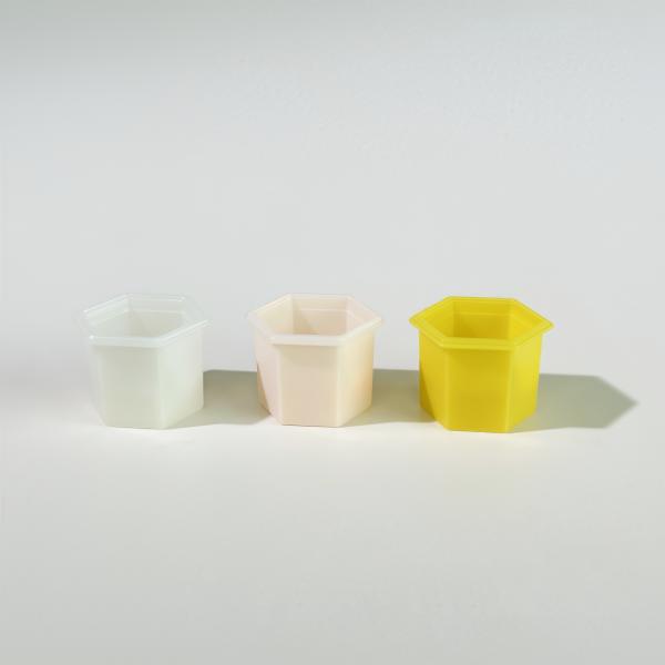 Quality 1.3ml Hexagon PP Plastic Cup with Aluminum Foil Lid for Cosmetics for sale