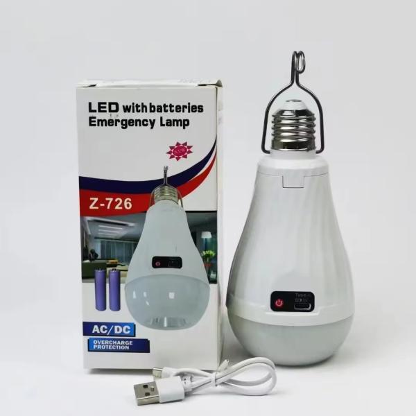 Quality 2 E27/B22 Rechargeable LED Emergency Light Bulb for Energy-Saving Lighting for sale