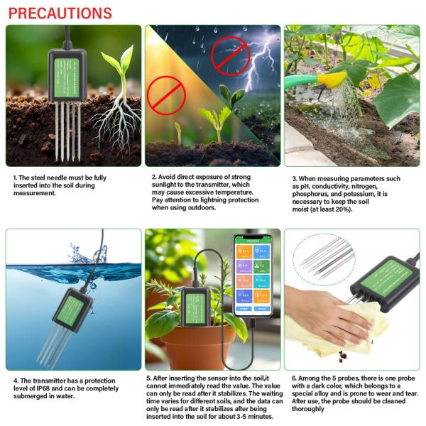 Quality 7-in-1 USB Soil Sensor Soil Tester Agriculture Soil EC PH NPK Nutrient Meter For for sale