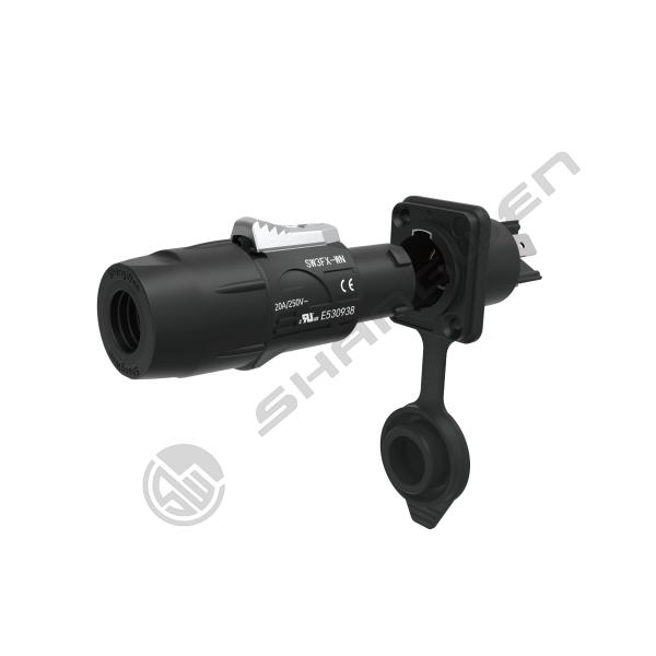 Quality Electrical Plastic Female Powercon Connector 3 Pin High Current Capacity for sale