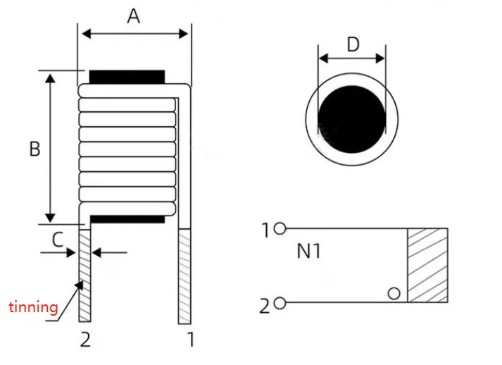 Hollow inductor Custom 5UH audio power amplifier inductor coli three-layer horizontal QZ copper wire wound inductor