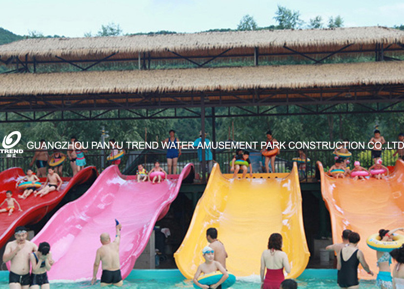 Quality Customized 3 Riders Kids' Water Slides Aqua Park Equipment , Pink / Orange / Blue for sale