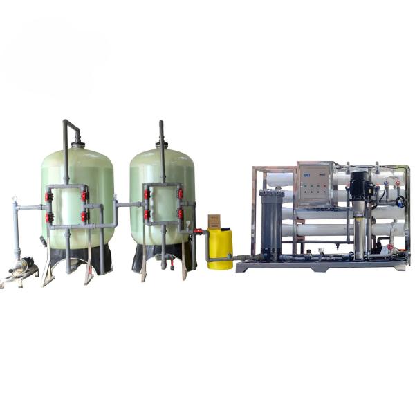 Quality 10TPH 19kW-380-415V FRP Tanks Brackish Water Reverse Osmosis Water Plant for sale