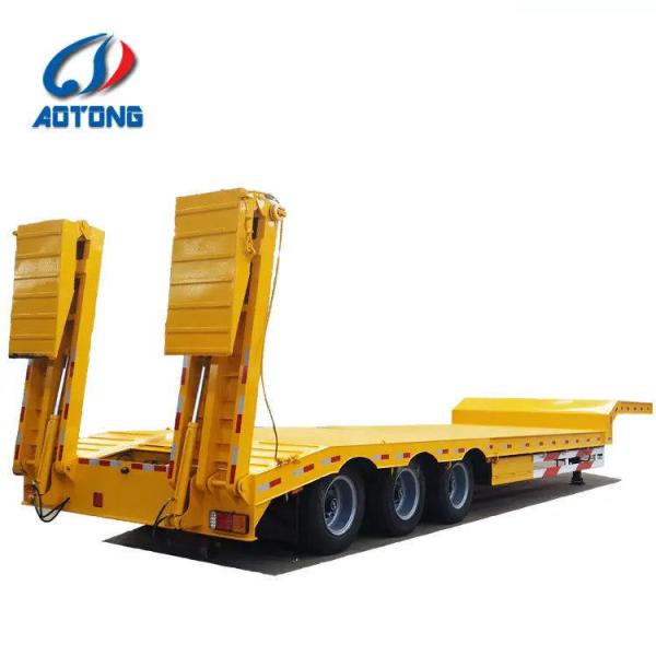 Quality 60-100 Ton Heavy Duty Lowboy Semi Trailer Suitable for Bulldozer and Crane Transport for sale