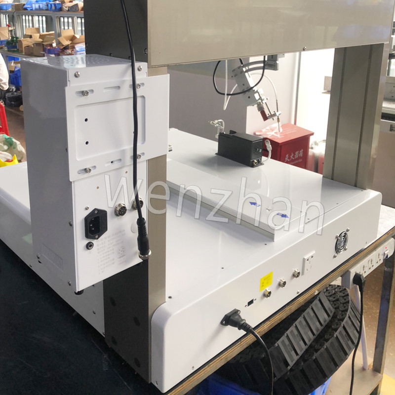 Quality Dual Head 5 Axis Desktop Robotic Iron Station Solder PCB Soldering Machine With for sale