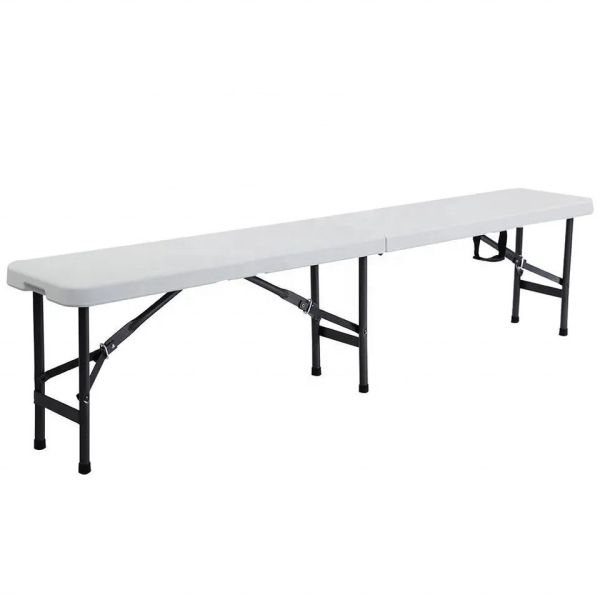 Quality Modern Design 6FT Folding In Half Bench with Plastic Panel White or Customized for sale