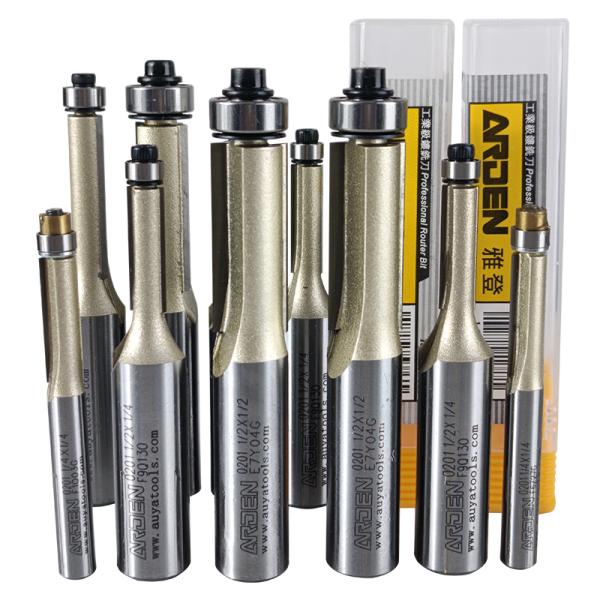 Quality Customized High Quality 6mm 8mm 12mm Shank 2/3/4 Flute CNC Flush Trim Router Bit With Bearing for Woodworking Tools for sale