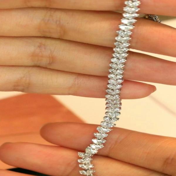 Quality 18K Customizable Tennis Bracelet with Lab Grown Diamond and Full Diamond Water for sale