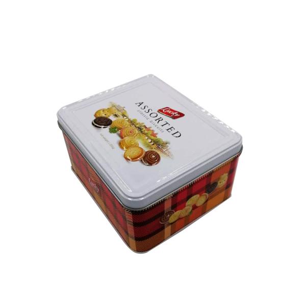 Quality Large Cookie Tins with Lids Wholesale Tin Cookie Boxes Custom Rectangular Tin for sale
