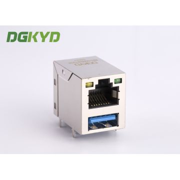 Quality 2x1 Stack RJ45 USB Connector Combo Jack W / USB 3.0 1-1909119-4 RoHS Compliance for sale