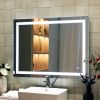 china Modern Vanity IP44 Rated LED Lighted Hotel Backlit Bathroom Mirror with Design