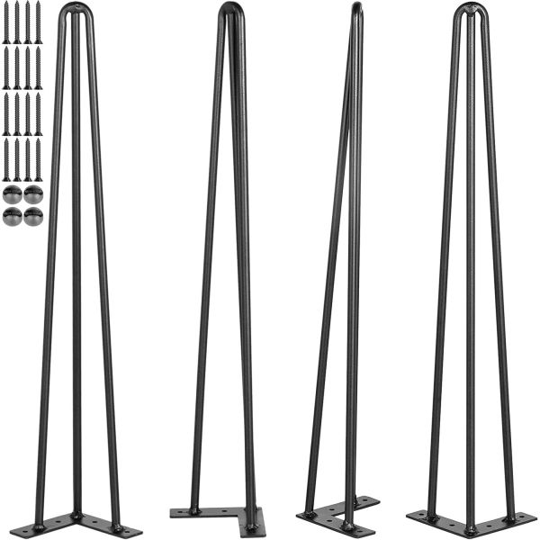 Quality 880Lbs 30 Inch Hairpin Table Legs 3 Rods Metal Coffee Table Legs for sale