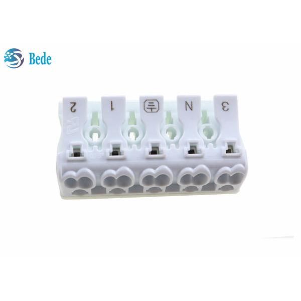 Quality 5 Poles Push In Wire Terminal Block Lever Nuts Universal Wire And Cable Connector 300V 15A for sale