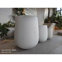 Quality Garden Round Fiber Clay Pots Hand Carved 10 Inches for sale