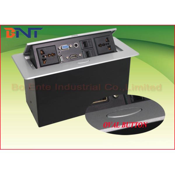 Quality Multi Function Conference Desktop Pop Up Power Socket Box Zinc Alloy Round for sale