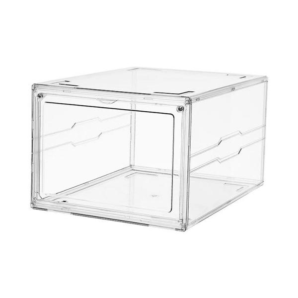 Quality Custom Clear Magnetic Acrylic Shoe Box Display Stackable for sale