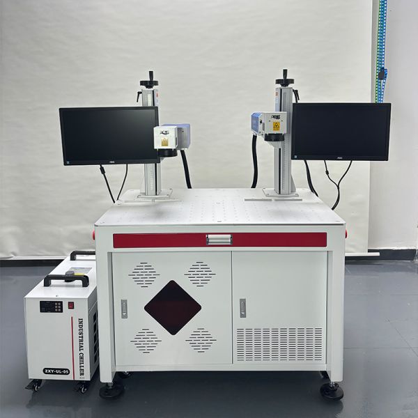 Quality Dual-head Laser Marking Machine with 1064nm Wavelength, 110mm x 110mm Marking Area, and ± 0.001mm Accuracy for sale
