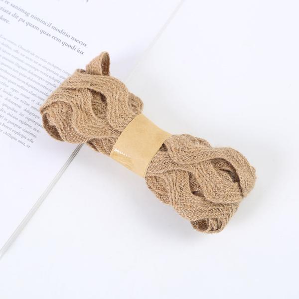 Quality Solid Color Jute Burlap Ribbon ISO14001 Dark Brown Burlap Ribbon for sale