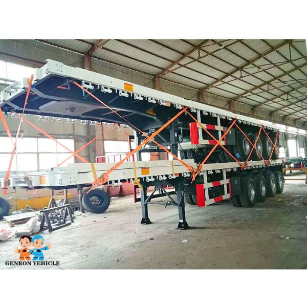 Quality Flat Deck Heavy Loading 4 Axles 60t Container Semi Trailer for sale