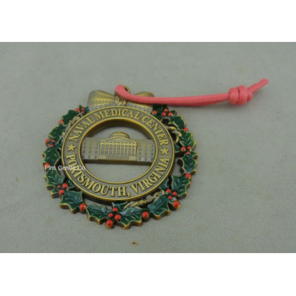 Quality Customized Zinc Alloy Ribbon Medals , 3D Die Casting Antique Brass Medals for sale