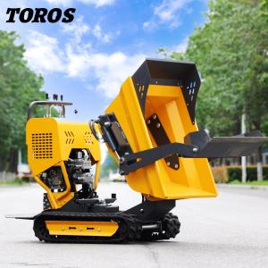 Quality Yellow 0.5-0.8 Tons Tracked Mini Dumper With Air / Hydraulic Brakes for sale