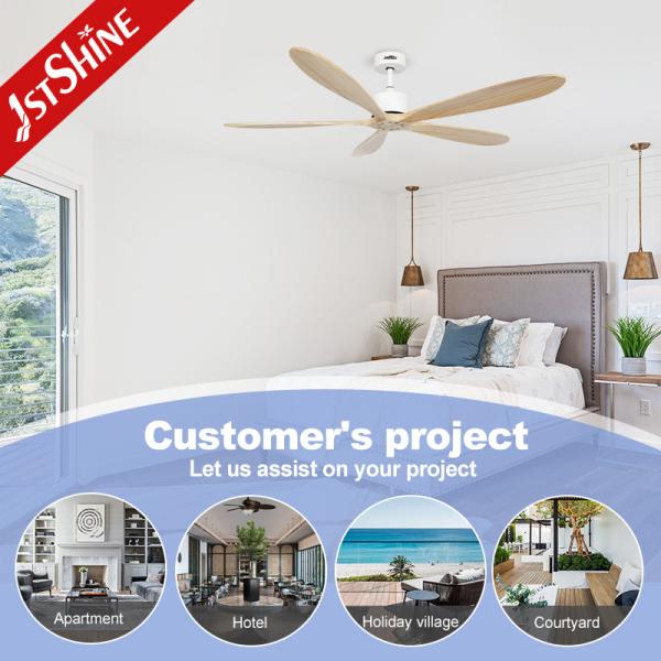 Quality 60 Inches 5 Wooden Blade Ceiling Fan With Five Speed DC Motor for sale