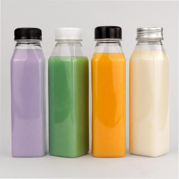 Quality 12oz Empty PET Plastic Juice Bottles With Screw Cap For Beverage for sale