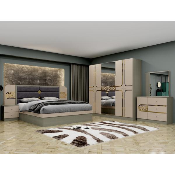 Quality Cheap Wholesale Turkish Style Wooden King Size Bed Hotel Double Wood Frame Home Modern Luxury Full Bedroom Furniture Set for sale