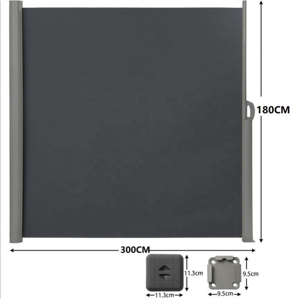 Quality Sail Material Polyester Retractable Side Awning for Outdoor Privacy Screen 63