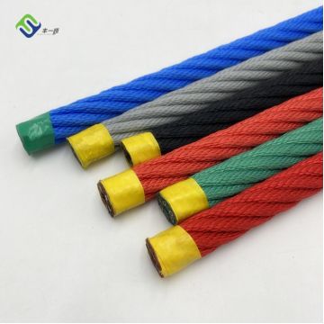 Quality PP Wire Playground Combination Rope 16mm 6 Strand With Fibre Core for sale