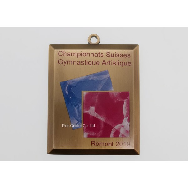 Quality Olympic Die Struck Enamel Medal With Offset Printing Logo for sale