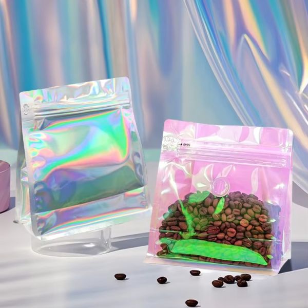 Quality 250g Flat Bottom Pouch Zhihe Stock Square Bottom Bag Free Samples for Plastic Coffee Bean Packaging for sale