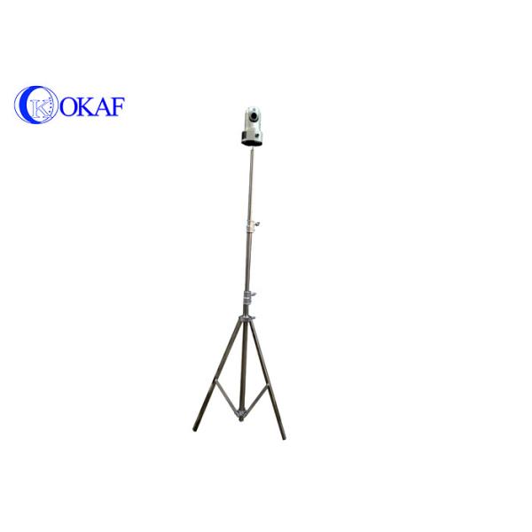 Quality Stainless Steel Telescopic Camera Mast , Manual Tripod Antenna Mast Pole 3m for sale