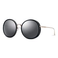 China Women Scratch Resistant Sunglasses , Grey Blue Plastic Sunglasses Metal Temples factory