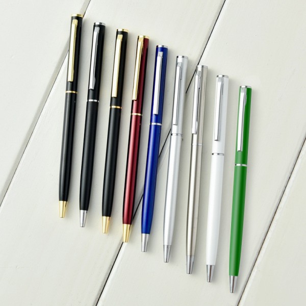 Quality Personalized Slender Metal Ball Pen 0.7mm Advertising Promotion Hotel Ballpoint Pen for sale