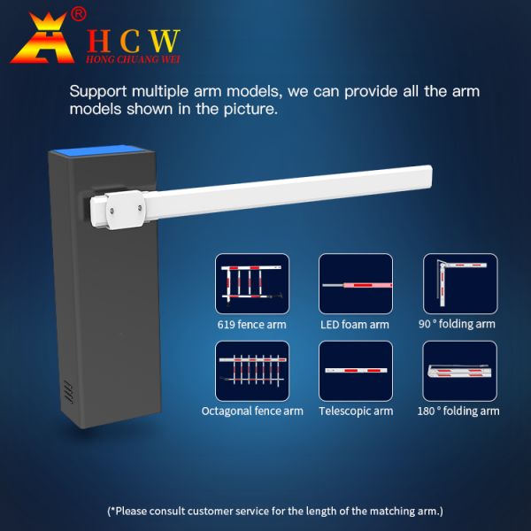 Quality HCW Automatic LED Boom Barrier Gate 3-6m Arms For Vehicle Parking Traffic for sale