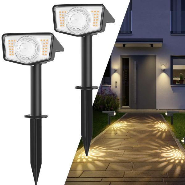 Quality High conversion RGB colorful light solar spot light outdoor courtyard wall for sale