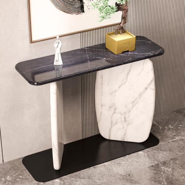 Quality Iron Base Marble Top Entryway Table Customized Metal And Marble Console Table for sale