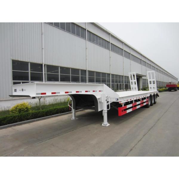 Quality Self Dumping 4 Axle Low Bed Trailer Detachable With Gooseneck Customization for sale