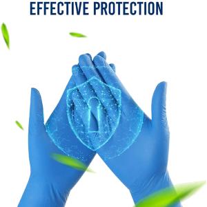 Quality Blue Examination Medical Nitrile Gloves Food Grade Puncture Resistant for sale