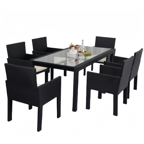 Quality 7 PCS Woven Dining Table Chairs Patio Conversation Leisure Rattan Sofa Set for sale