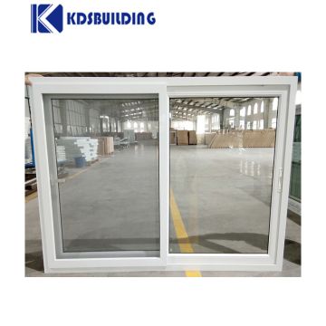 Quality Windproof Hurricane Mirror Insulated Fix Glass 2 Track Pvc Windows White Frame for sale