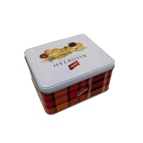 Quality Large Cookie Tins with Lids Wholesale Tin Cookie Boxes Custom Rectangular Tin for sale