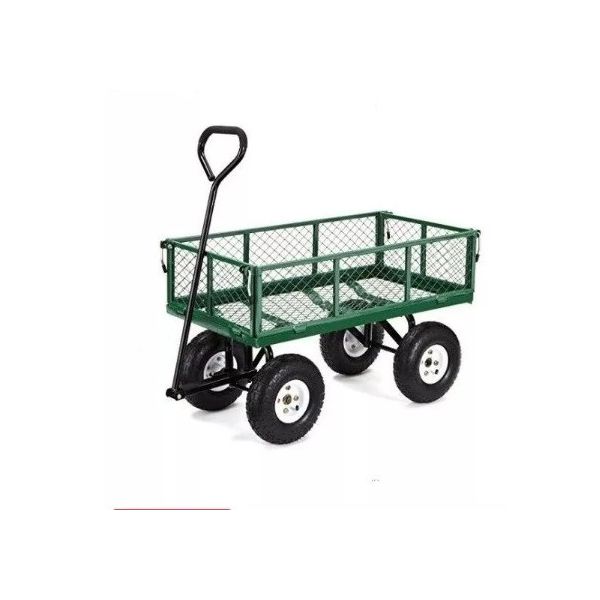 Quality Mesh Sides Steel Heavy Duty Yard Wagon Convenient For Industrial And Shopping for sale