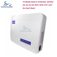 Quality AC220V 60m 5G Signal Jammer Blocker 10 Bands Hidden Antennas for sale